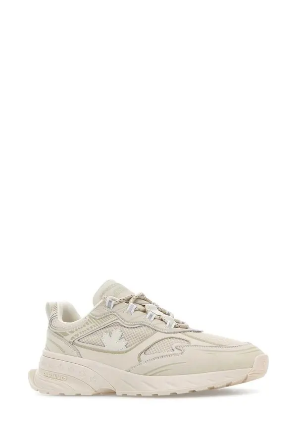 Dsquared2 Chalk Mesh And Leather Sprinter Sneakers