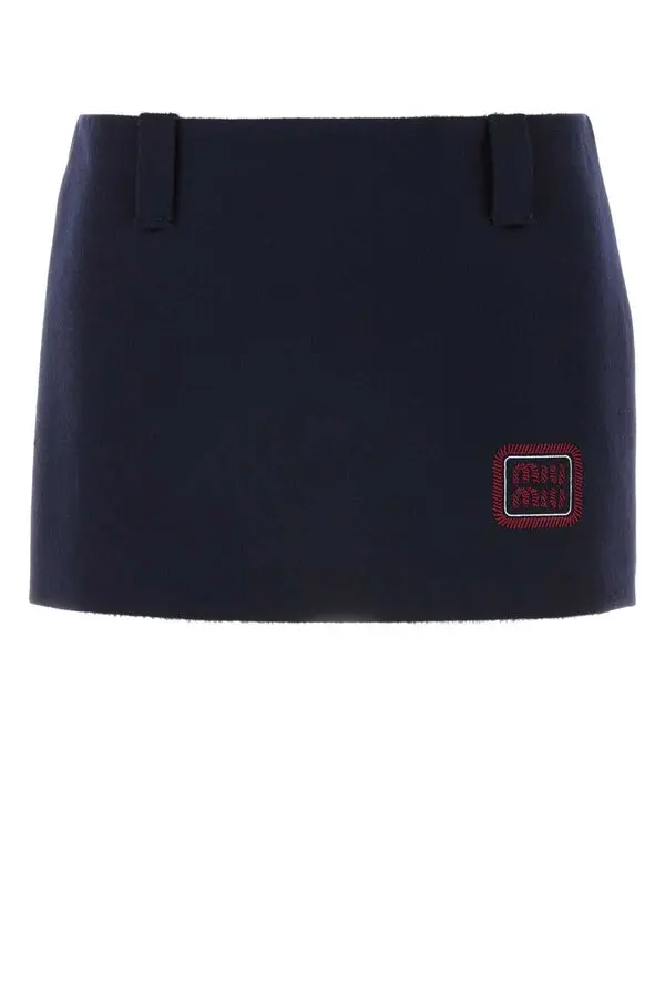 Miu Miu Wool Blend Mini Skirt - Blue