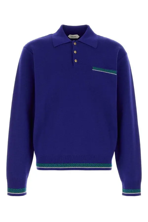 Versace Knit Sweater Greca Tipping - Multicolor