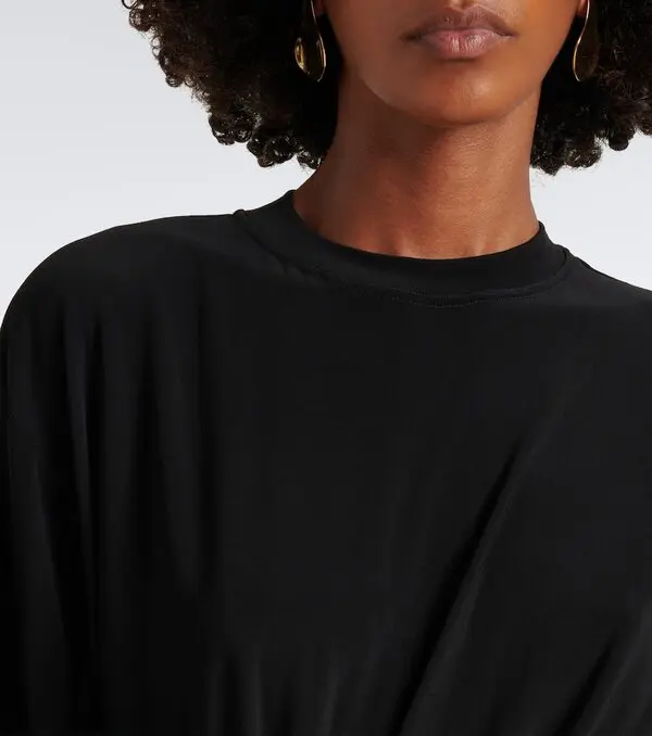 Sportmax Asymmetric Draped Jersey Top