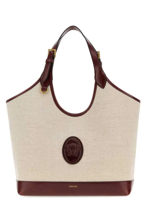 Versace Canvas Riviã¨re Shopping Bag - Brown