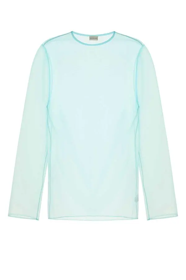Dries Van Noten Light Organza Camille Top - Blue