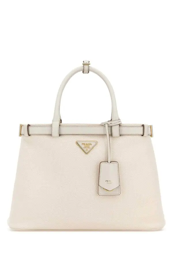 Prada Canvas Shopping Bag - White