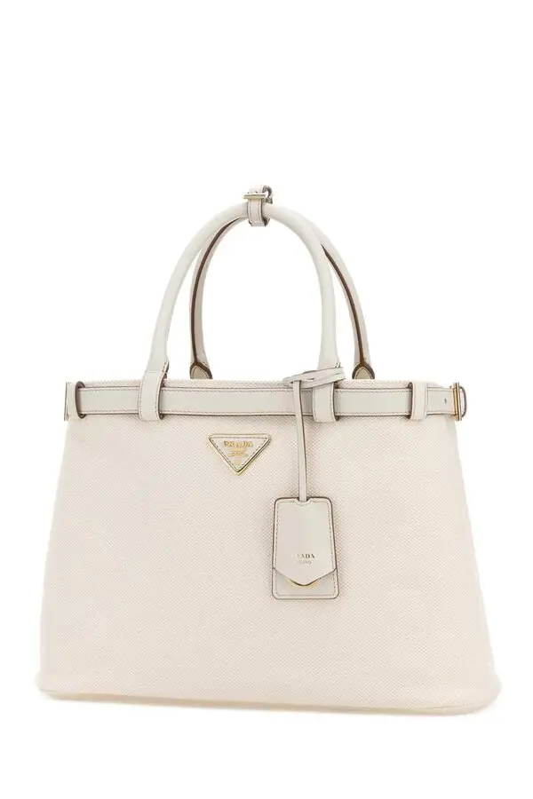 Prada Canvas Shopping Bag - White