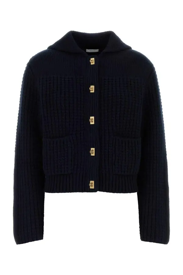 FERRAGAMO Wool Blend Cardigan - Blue
