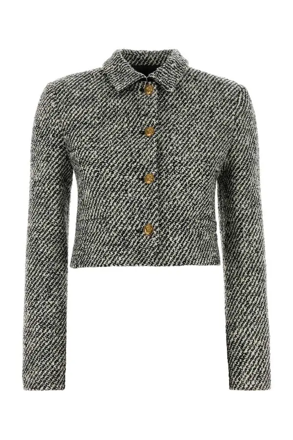 Versace Informal Jacket Responsible Bicolour Wool Boucle