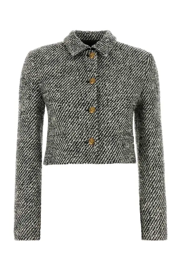 Versace Responsible Bicolour Wool Bouclé Informal Jacket - Multicolor
