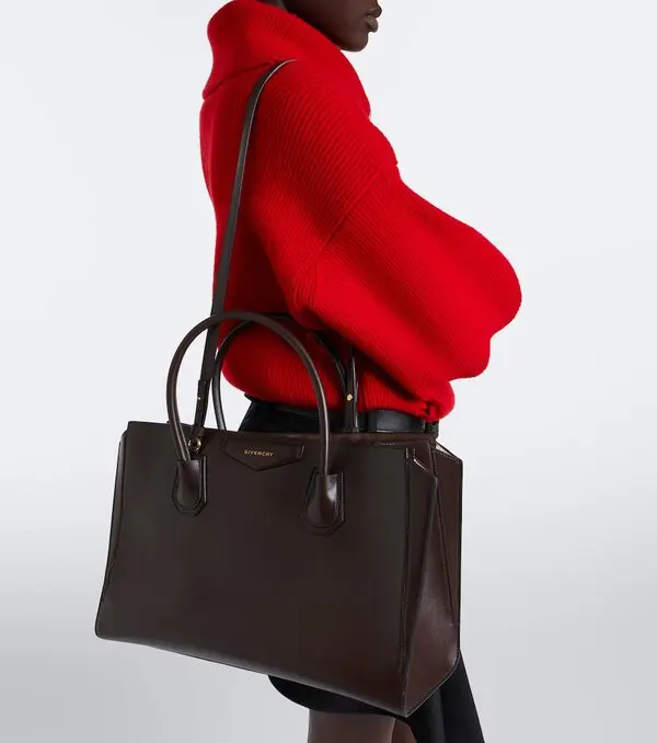 Givenchy Antigona Catchall Medium Leather Tote Bag - Brown