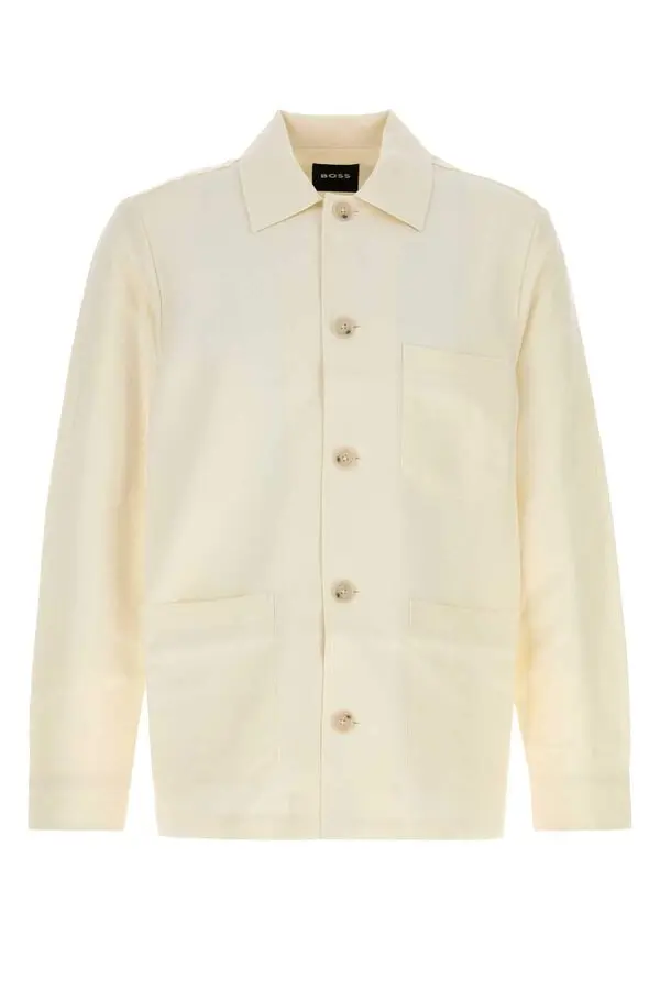 BOSS Ivory Jersey Shirt - White