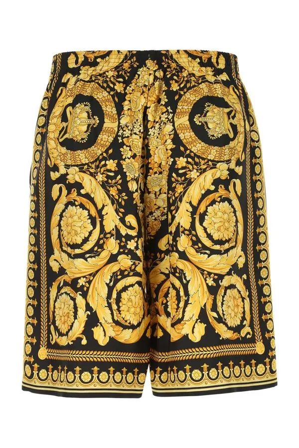 Versace Printed Silk Bermuda Shorts