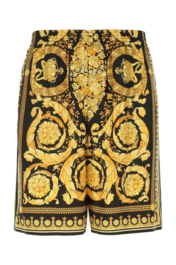 Versace Printed Silk Bermuda Shorts - Multicolor
