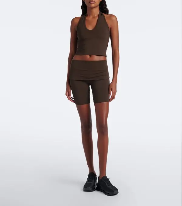 NORBA Foldover Biker Shorts - Brown