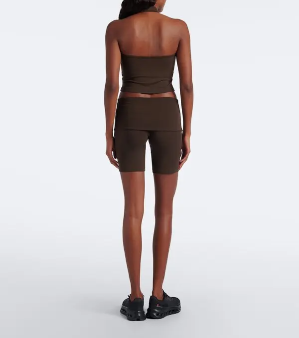 NORBA Foldover Biker Shorts - Brown