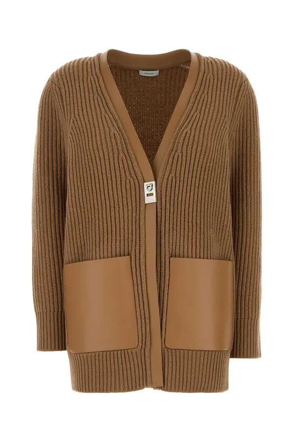 FERRAGAMO Camel Wool Cardigan