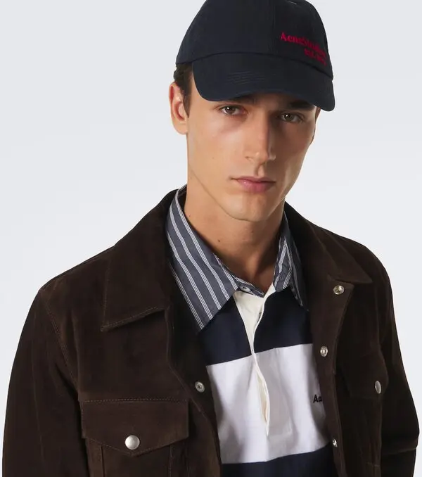 Acne Studios Logo Embroidered Baseball Cap - Blue
