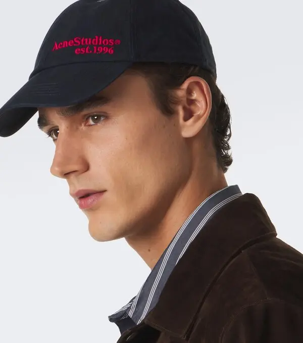 Acne Studios Logo Embroidered Baseball Cap - Blue