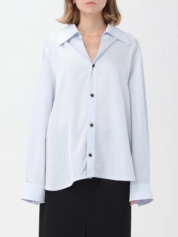 Bottega Veneta Shirt In Poplin - Blue