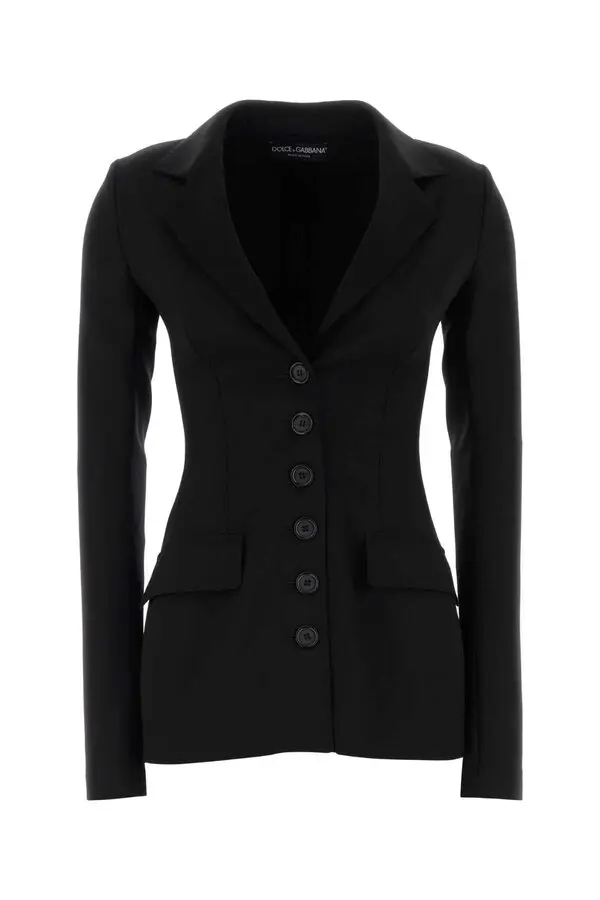 Dolce & Gabbana Stretch Wool Blazer - Black