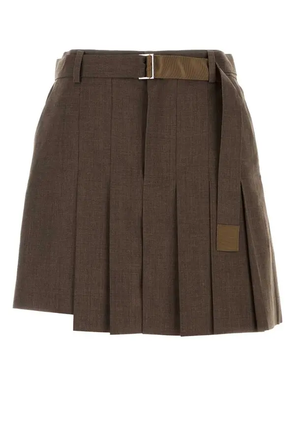 Sacai Brown Gabardine Pant-skirt