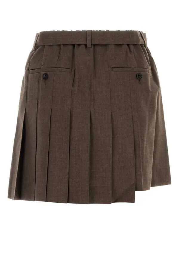 Sacai Brown Gabardine Pant-skirt