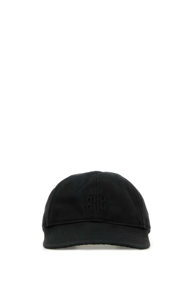 Miu Miu Cotton Baseball Cap - Black