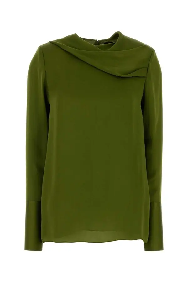 TOM FORD Silk Satin Blouse - Green