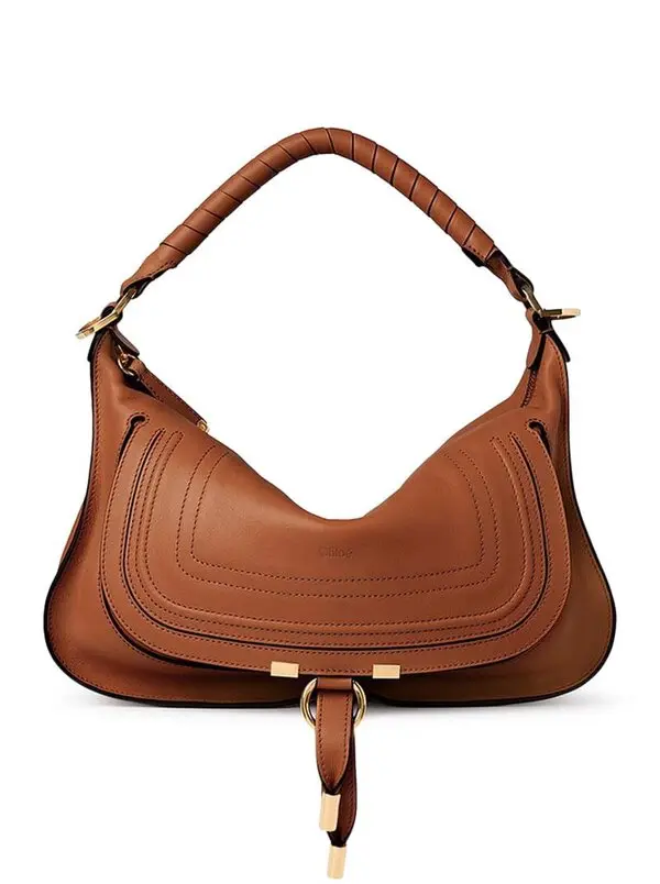 Chloé Small Marcie Shoulder Bag In Clay Brown Soft Leather - Multicolor