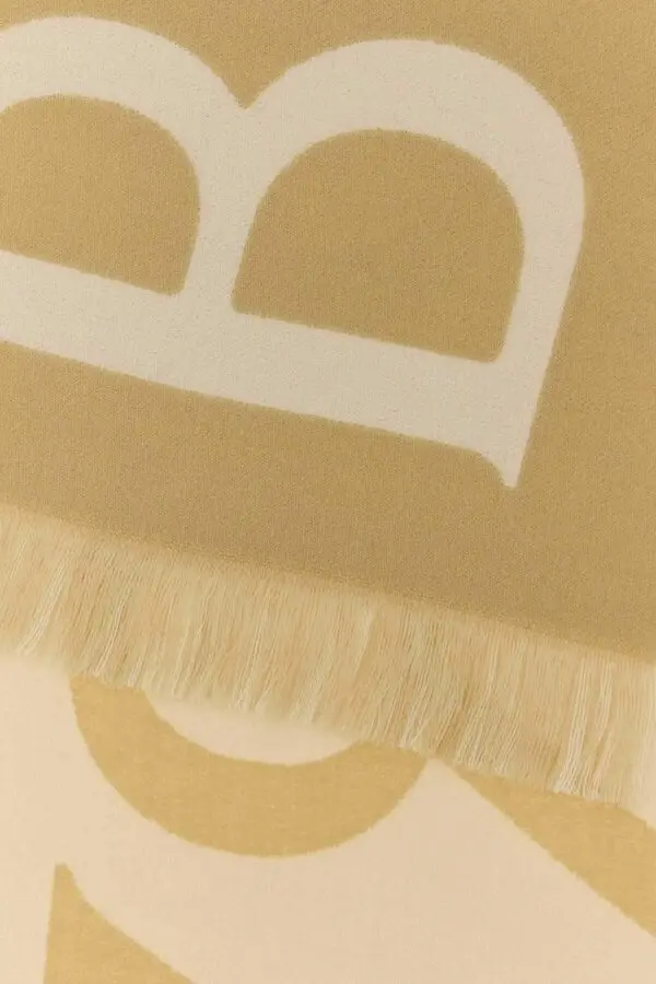 Burberry Beige Wool Scarf - Brown