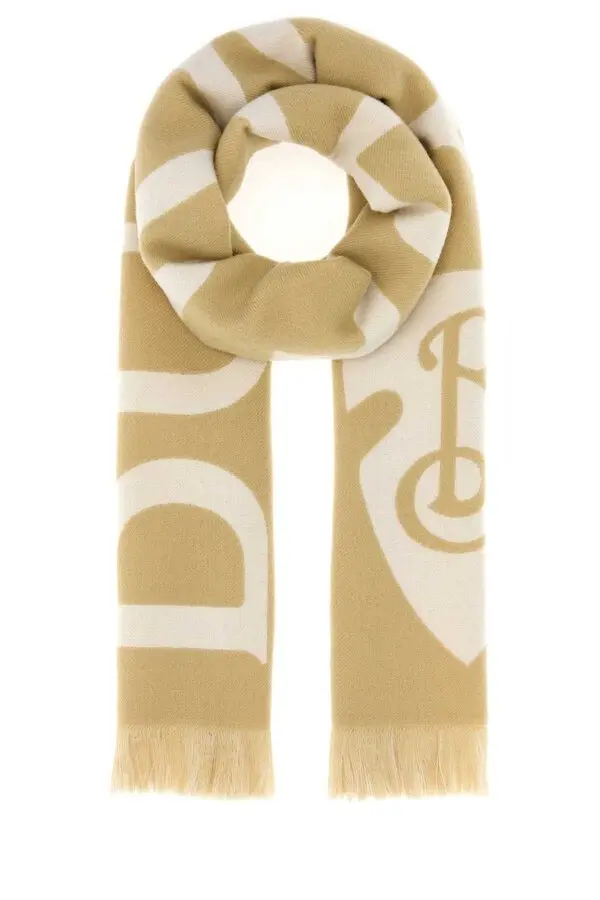 Burberry Beige Wool Scarf - Brown