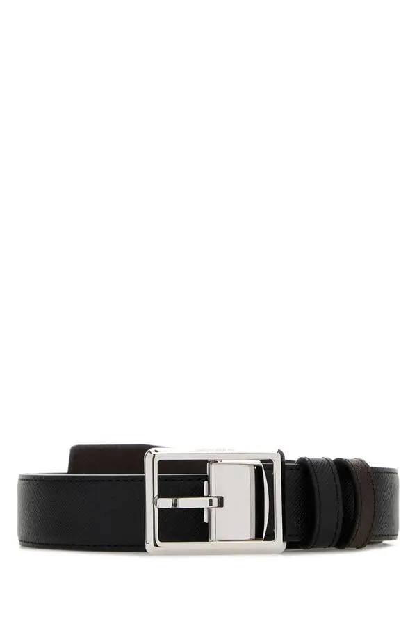 Montblanc Leather Reversible Belt - Black