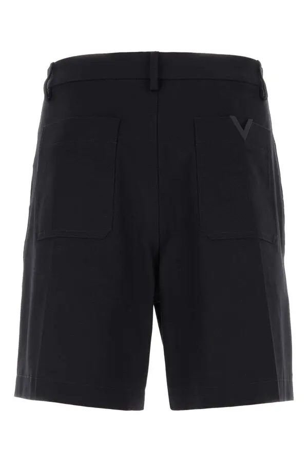 Valentino Garavani Midnight Stretch Cotton Bermuda Shorts - Blue