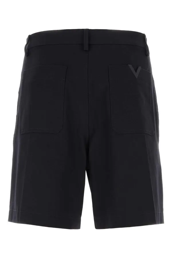 Valentino Garavani Stretch Cotton Bermuda Shorts - Blue