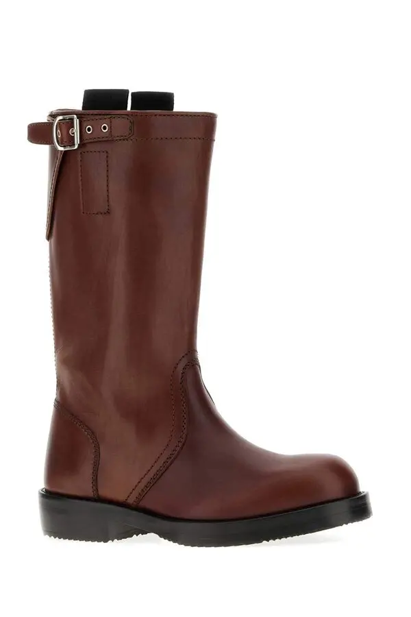 Dries Van Noten Leather Boots - Brown