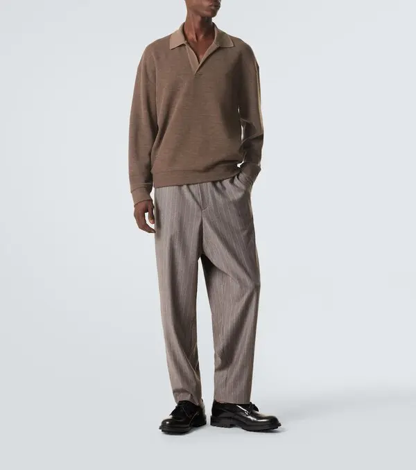 Giorgio Armani Virgin Wool Polo Sweater