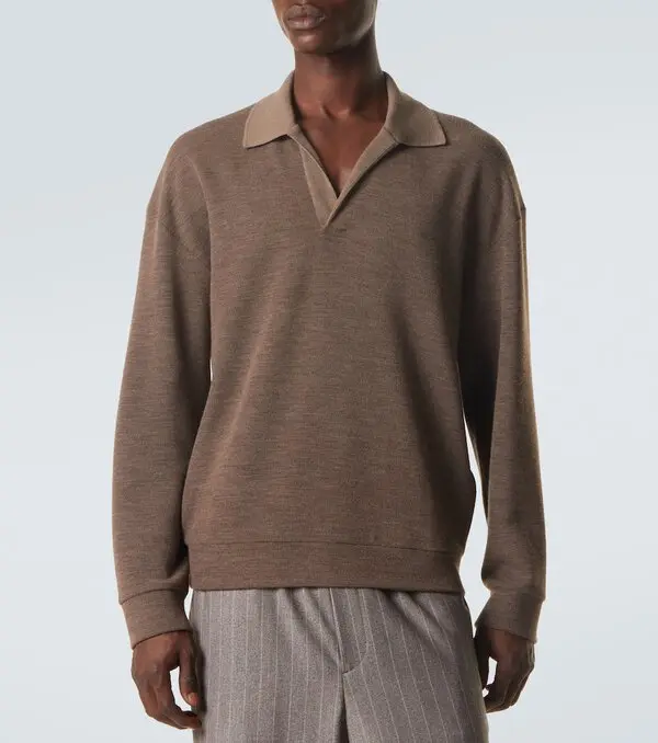 Giorgio Armani Virgin Wool Polo Sweater