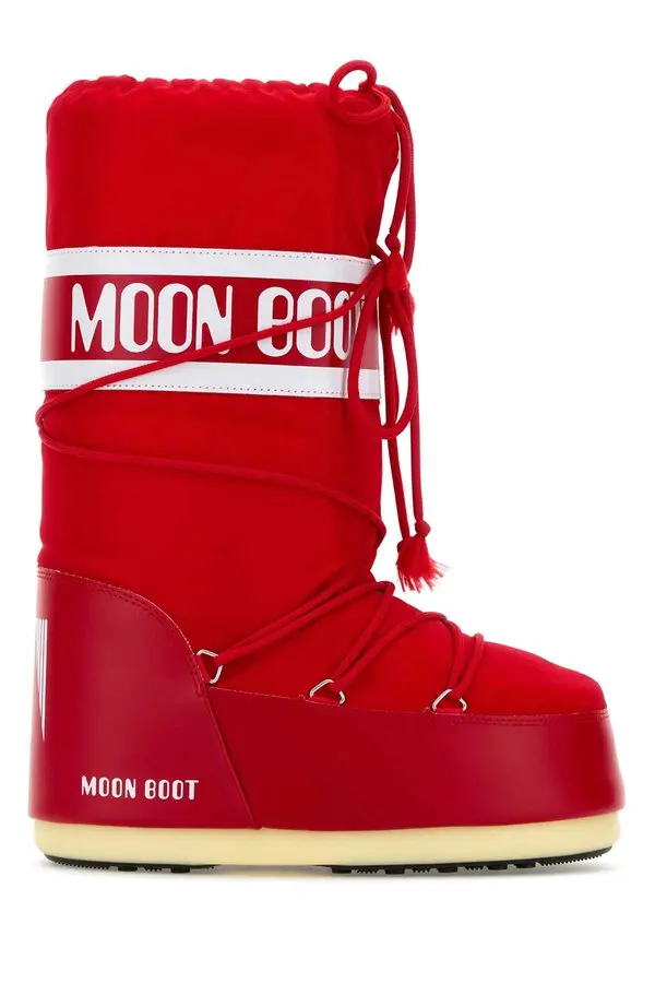Moon Boot Nylon And Synthetic Leather Icon Boots - Red