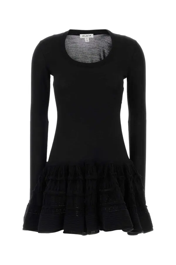 Alaïa Stretch Wool Blend Mini Dress