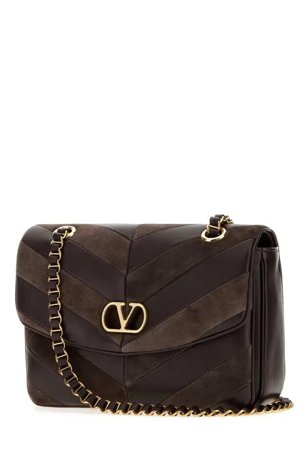 Valentino Garavani Leather And Suede Medium Djuna Shoulder Bag