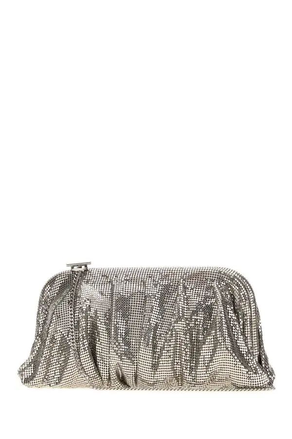 Benedetta Bruzziches Metal Knit Large Venus Clutch - Silver