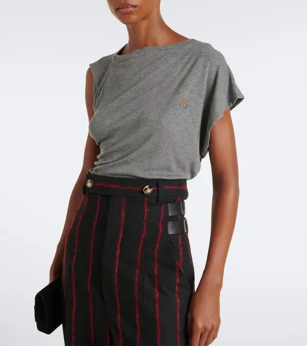 VIVIENNE WESTWOOD Hebo Asymmetric Ribbed-knit Top