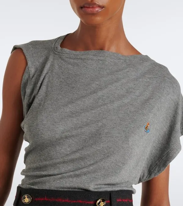 VIVIENNE WESTWOOD Hebo Asymmetric Ribbed-knit Top