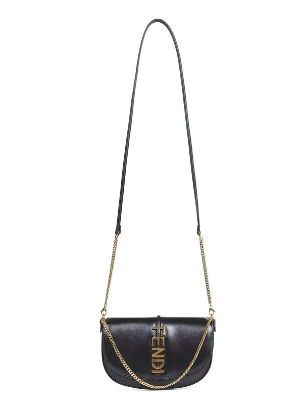 Fendi Black Fendigraphy Wallet On Chain Wallet