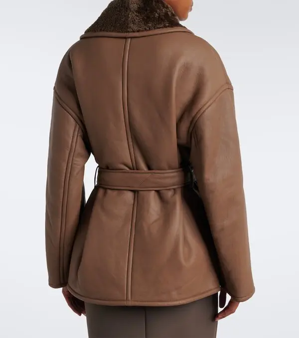 JOSEPH Manu Shearling-lined Leather Coat