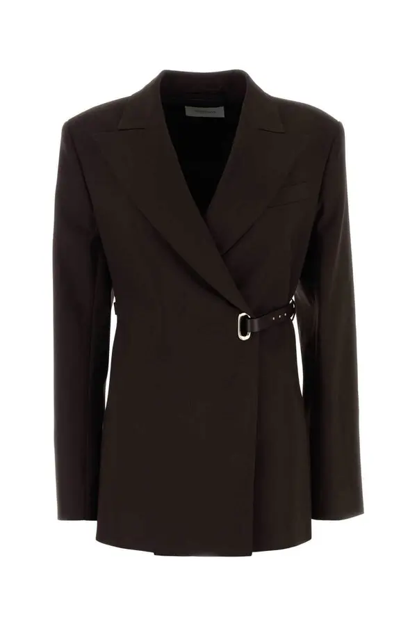 Sportmax Stretch Viscose Cinta Blazer - Brown