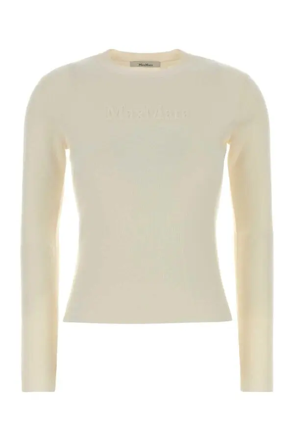 Max Mara Virgin Wool Manto Sweater - White