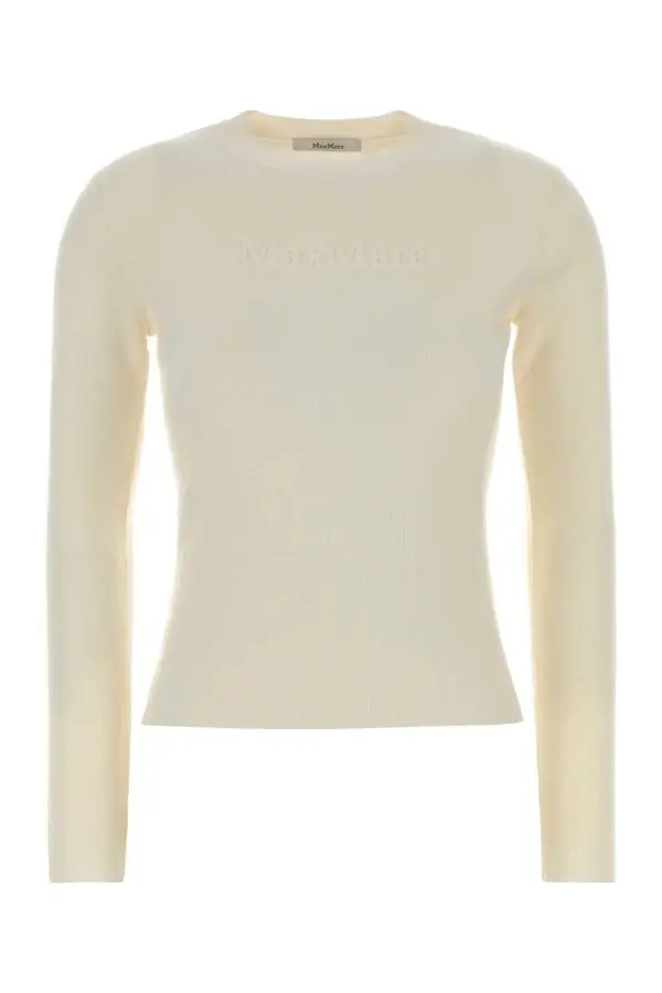 Max Mara Virgin Wool Manto Sweater - White