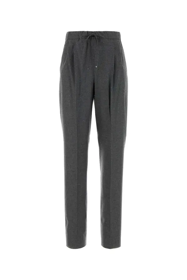 Max Mara Dark Grey Stretch Cashmere Zamia Pant - Gray