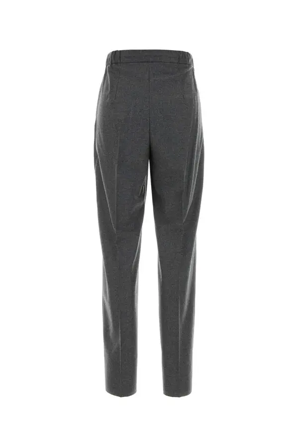 Max Mara Dark Grey Stretch Cashmere Zamia Pant - Gray