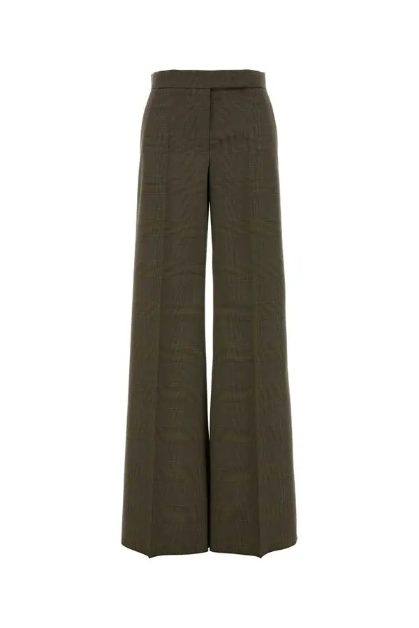 Max Mara Embroidered Wool Netto Wide-leg Pant