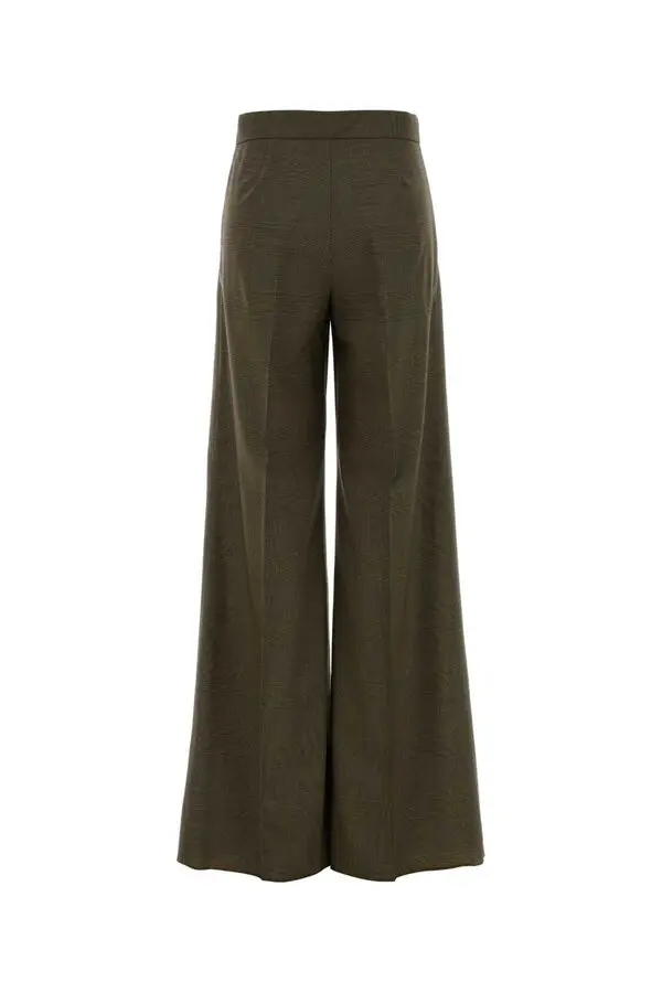 Max Mara Embroidered Wool Netto Wide-leg Pant